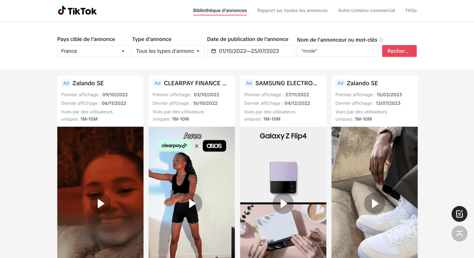 TikTok Ads Library : Découvrez toutes les publicités TikTok